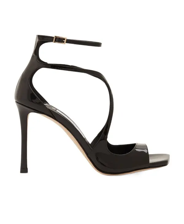 JIMMY CHOO Azia 95 Ankle Strap Sandals - Black