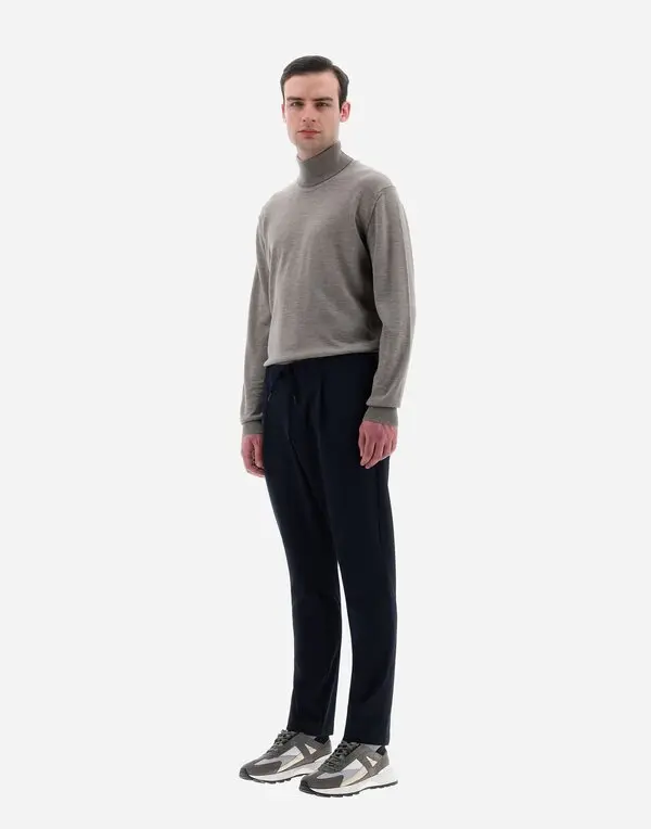 Herno Tapered Leg Drawstring Trousers - Black