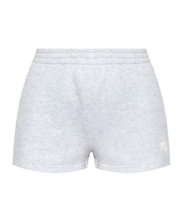 Alexander Wang Cotton Shorts With Logo Detail - Gray
