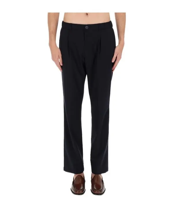 Herno Pleated Elastic-waist Trousers - Blue