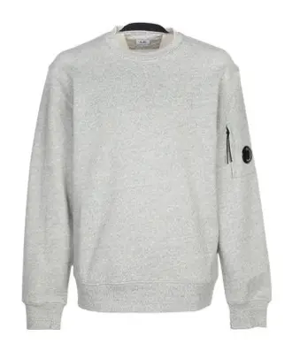 C.P. COMPANY Lens Sleeve Crew Sweatshirt - Grey