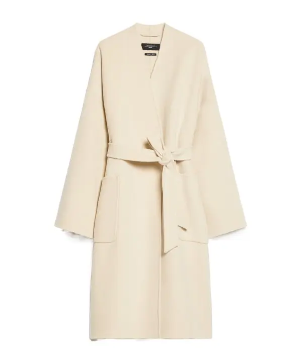 Max Mara Eris Belted Long-sleeved Coat - Beige
