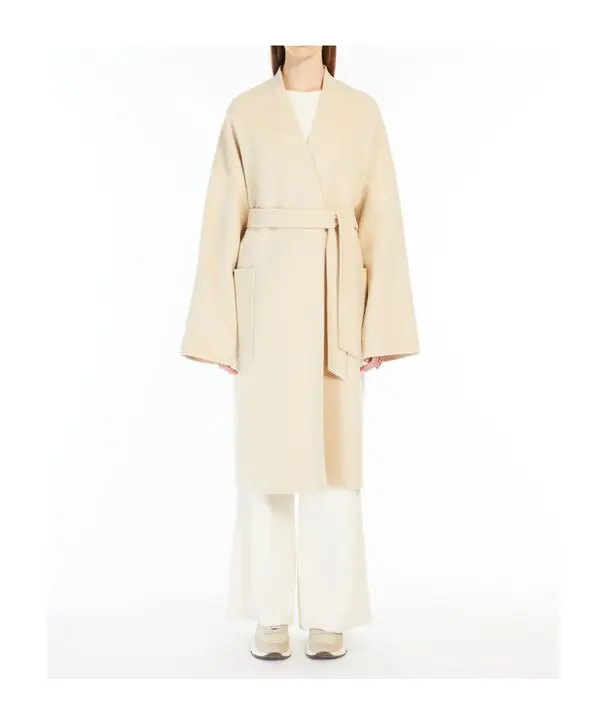 Max Mara Eris Belted Long-sleeved Coat - Beige