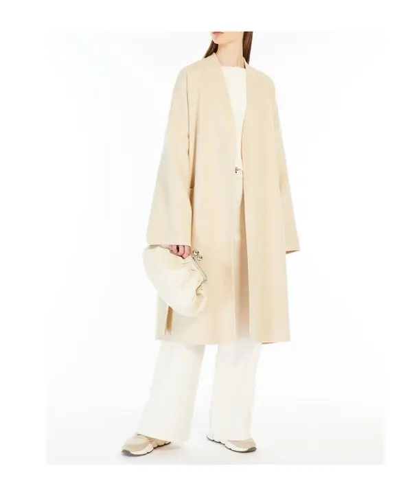Max Mara Eris Belted Long-sleeved Coat - Beige