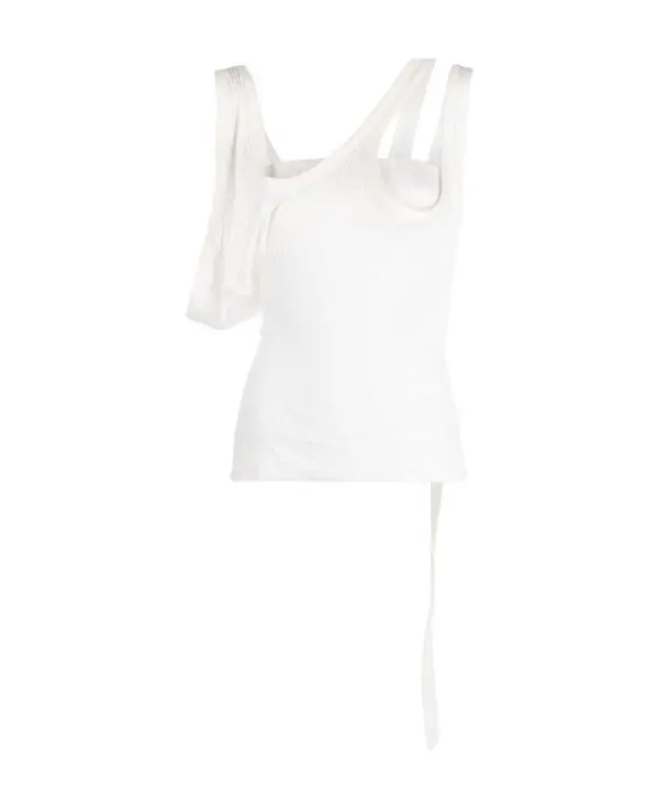 Attico Asymmetric Layered Top - White