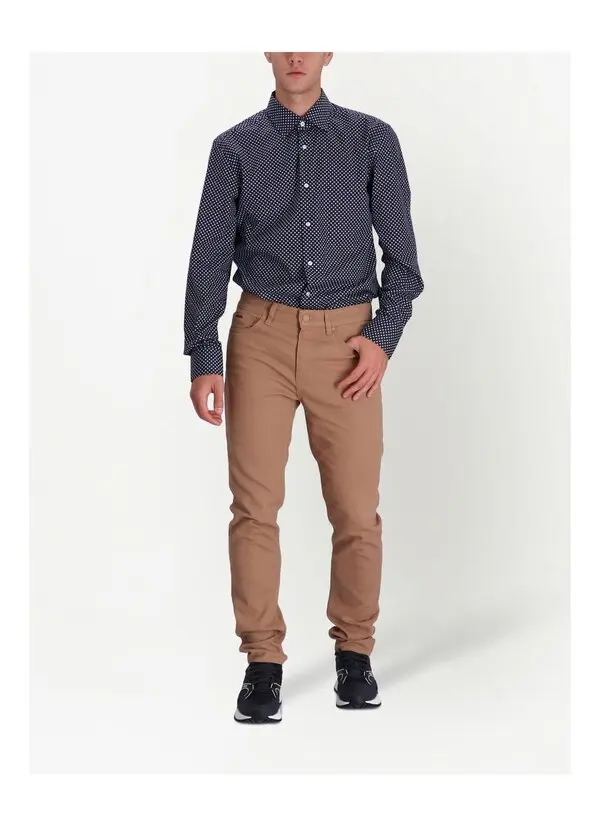 Hugo Boss Cotton-stretch Tapered-leg Trousers