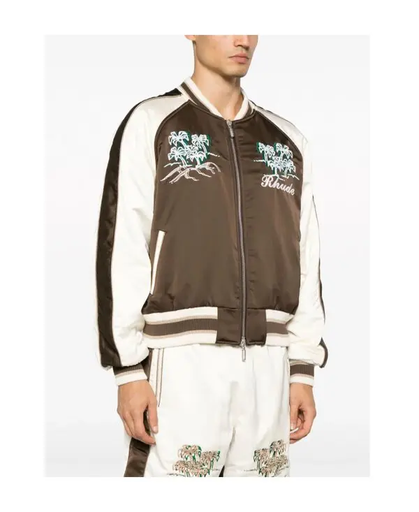 Rhude Crepe Satin Souvenir Bomber Jacket - Multicolor
