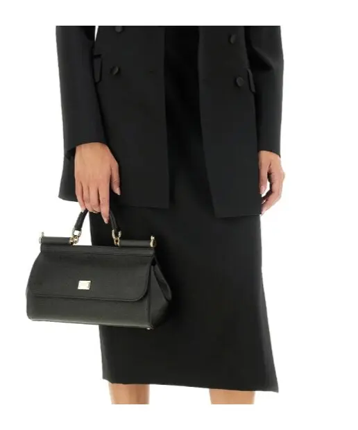 Dolce & Gabbana High Waist Gabardine Midi Skirt