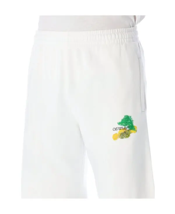 Off-White Logo Printed Track Shorts - White