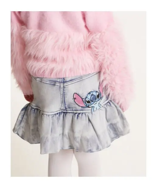 Monnalisa Embellished Stitch Print Mini Skirt