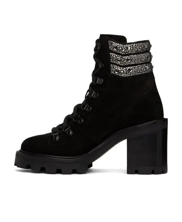 JIMMY CHOO Suede Embellished Ankle Boots