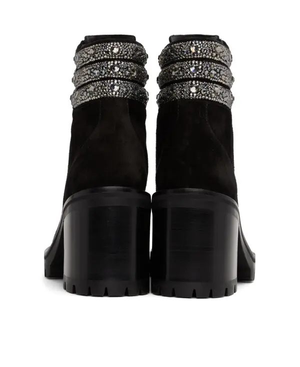 JIMMY CHOO Suede Embellished Ankle Boots
