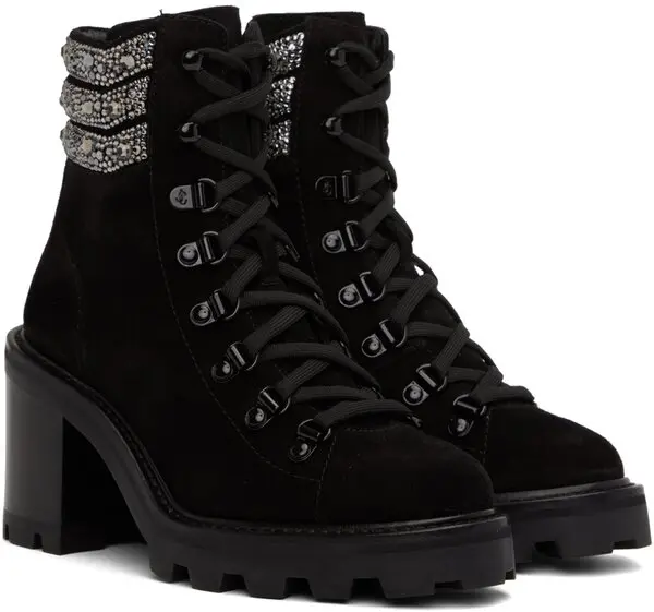 JIMMY CHOO Suede Embellished Ankle Boots