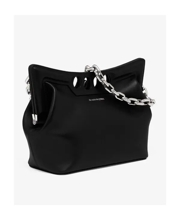 Alexander McQueen The Peak Small Curved Shoulder Bag - Black