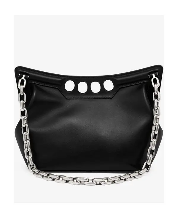 Alexander McQueen The Peak Small Curved Shoulder Bag - Black