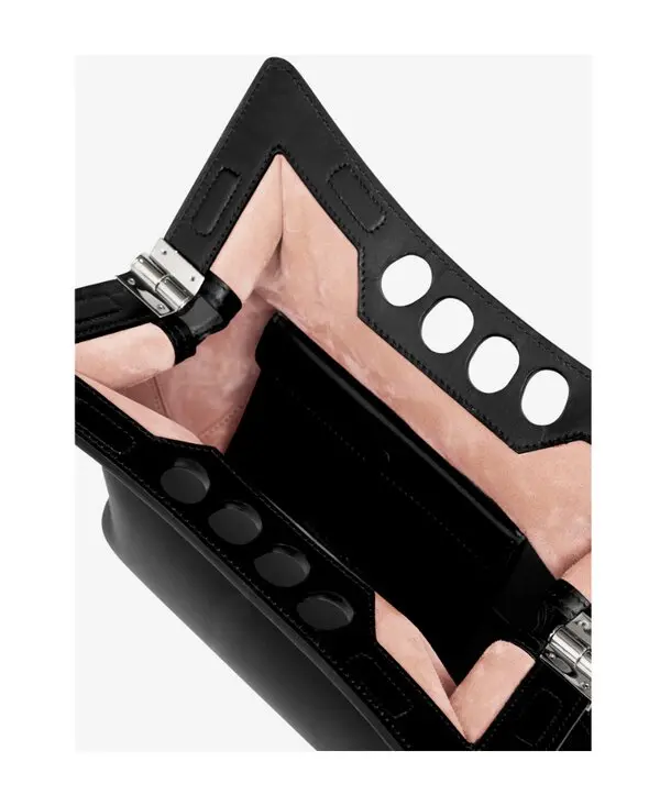 Alexander McQueen The Peak Small Curved Shoulder Bag - Black