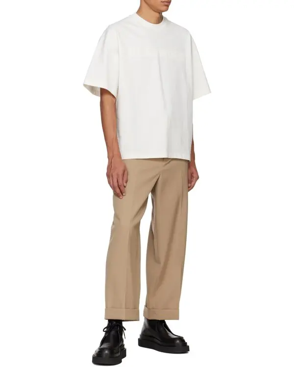 JIL SANDER Logo Printed Crewneck T-shirt - Porcelain