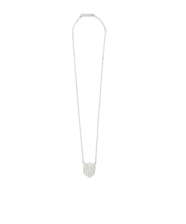 AMBUSH Varsity Shield Embellished Necklace - Silver