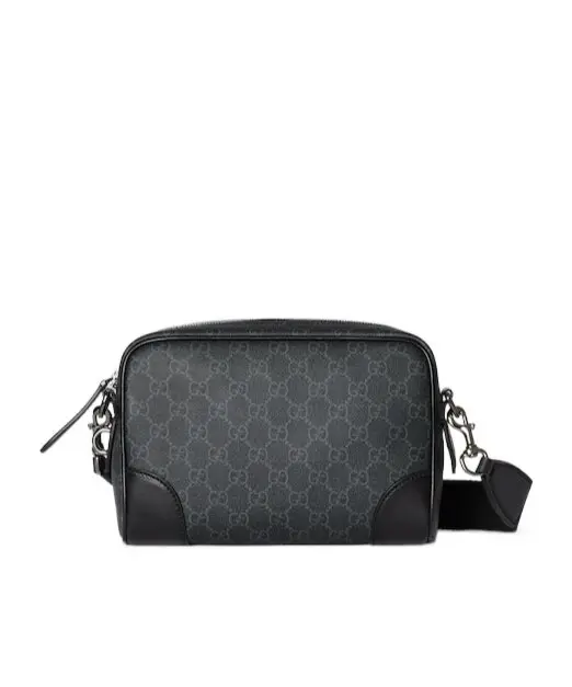 Gucci Monogrammed Messenger Bag - Black