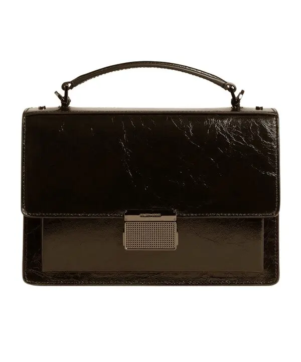 GOLDEN GOOSE Venezia Foldover Crossbody Bag - Black