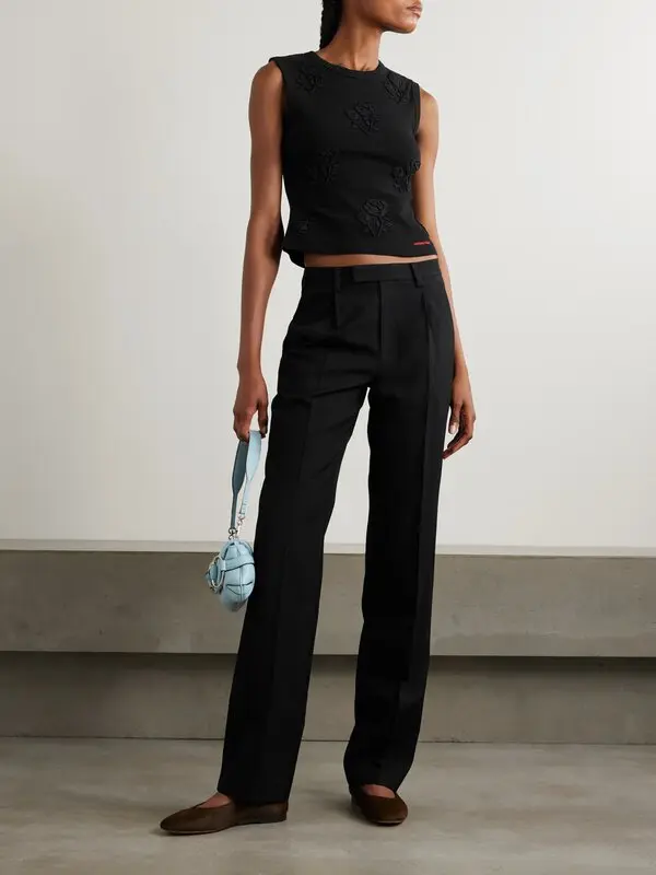 SHUSHU/TONG High-waisted Wool & Silk Blend Trousers