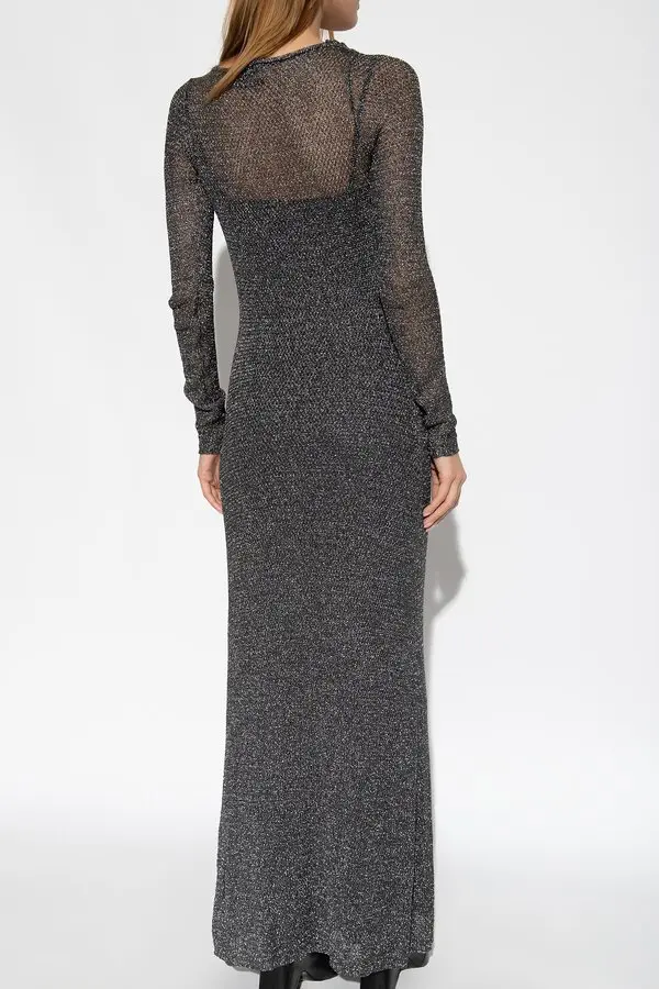 Blumarine Long-sleeve Draped Maxi Dress
