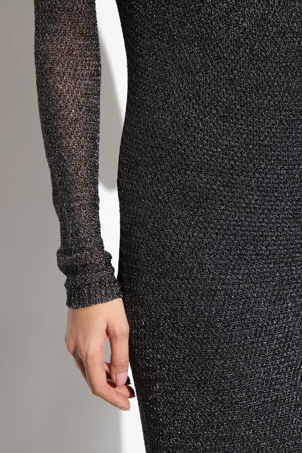 Blumarine Long-sleeve Draped Maxi Dress
