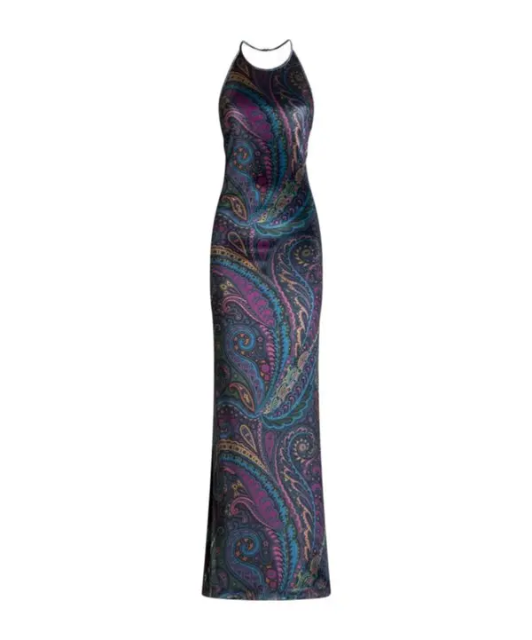 Etro Paisley Halterneck Maxi Dress