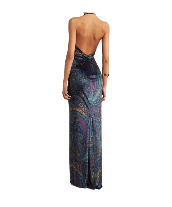 Etro Paisley Halterneck Maxi Dress