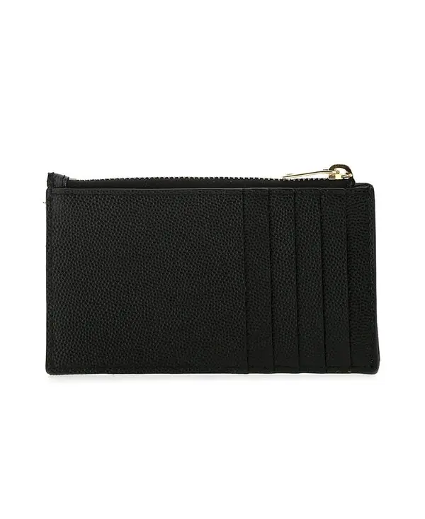Saint Laurent Cassandre Matelassé Zipped Fragments Card Case - Black