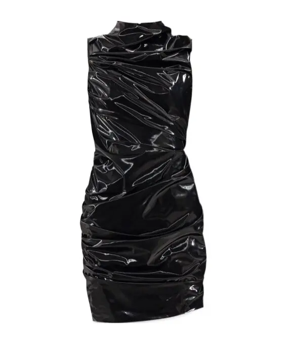 Alexander McQueen Laminated Jersey Mini Dress
