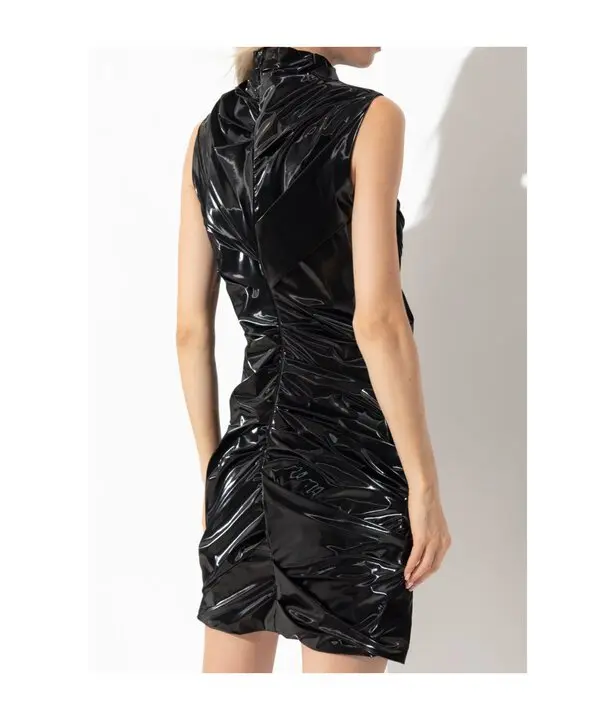 Alexander McQueen Laminated Jersey Mini Dress