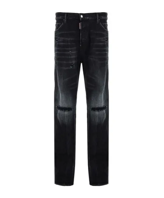 Dsquared2 Distressed Straight-leg Jeans - Black