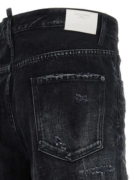 Dsquared2 Distressed Straight-leg Jeans - Black