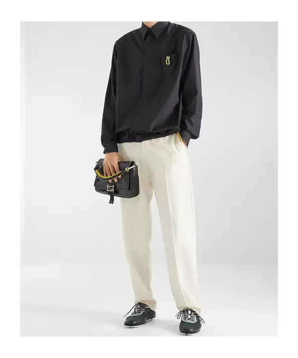 Fendi Flux Buckle Messenger Bag - Black