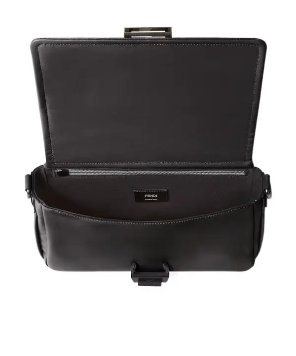 Fendi Flux Buckle Messenger Bag - Black