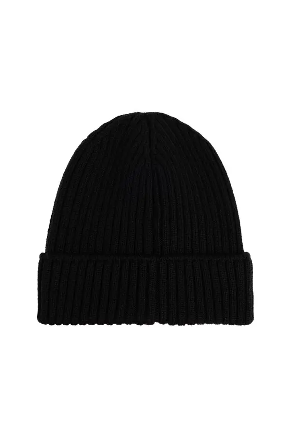 Moncler Logo Patch Beanie - Black