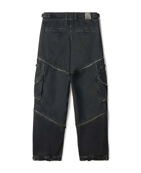 Off-White Zip Detailed Cargo Jeans - Black