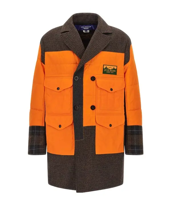 Junya Watanabe X Filson Patchwork Double-breasted Coat - Orange
