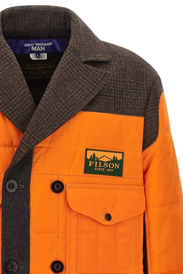 Junya Watanabe X Filson Patchwork Double-breasted Coat - Orange