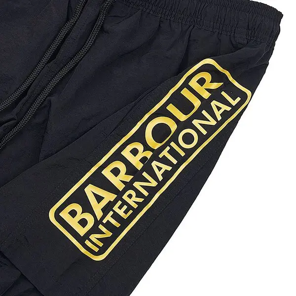 Barbour Logo Print Drawstring Swim Shorts