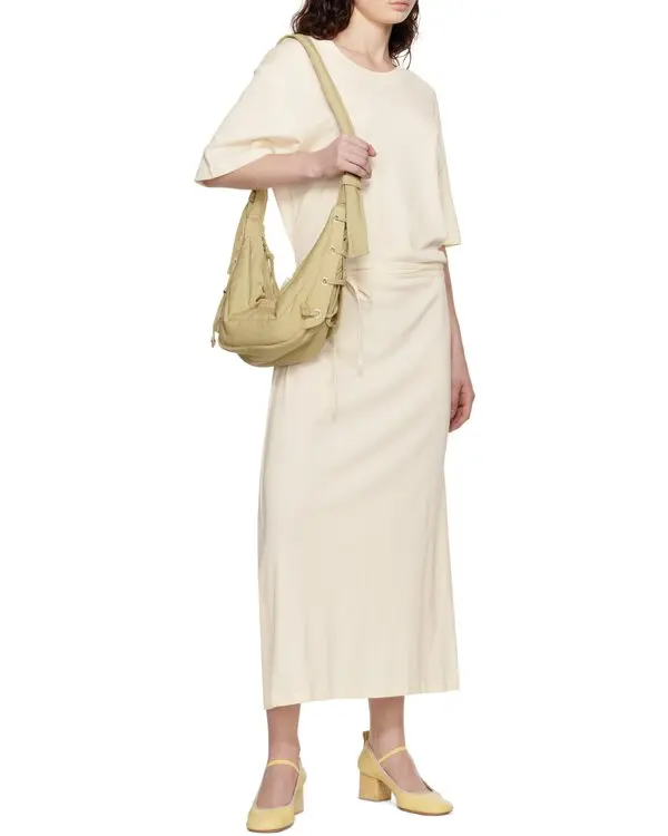 LEMAIRE Short Sleeve Belted Maxi Dress - Light Cream