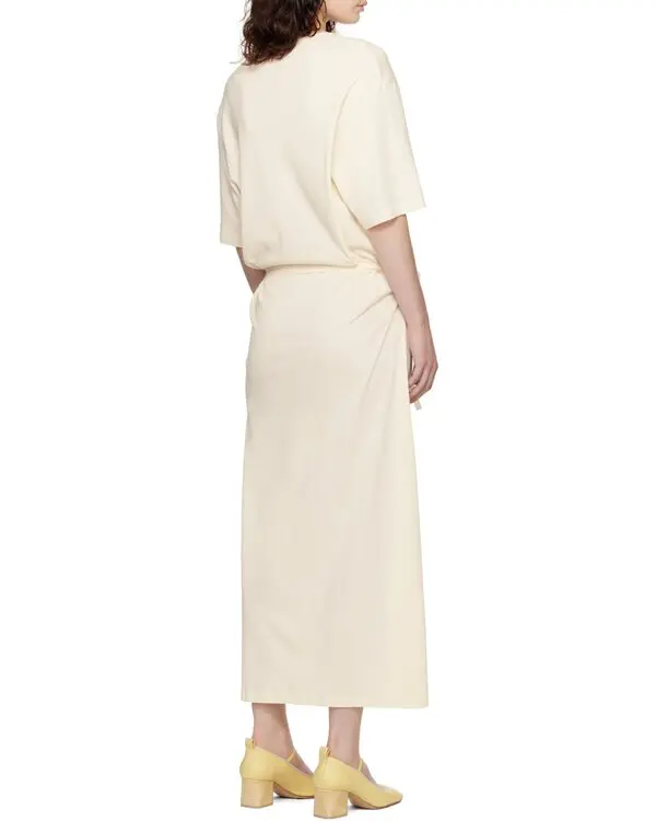 LEMAIRE Short Sleeve Belted Maxi Dress - Light Cream
