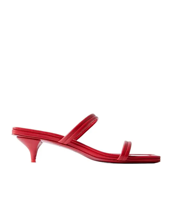 ST. AGNI Leather High-heeled Sandals - Red