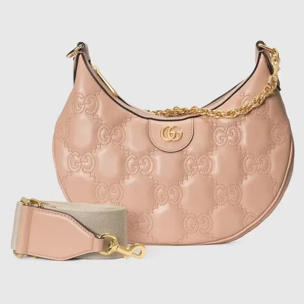 Gucci Padded Chain Shoulder Bag - Nude