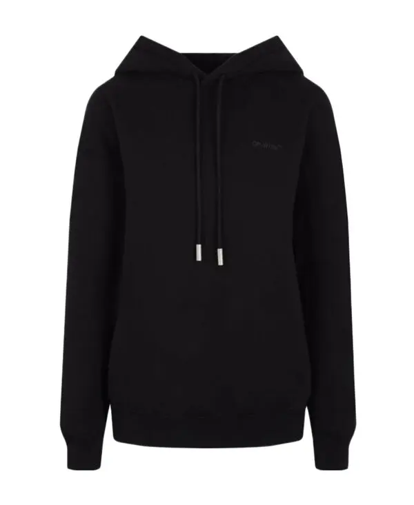 Off-White Diag-print Cotton Hoodie - Black