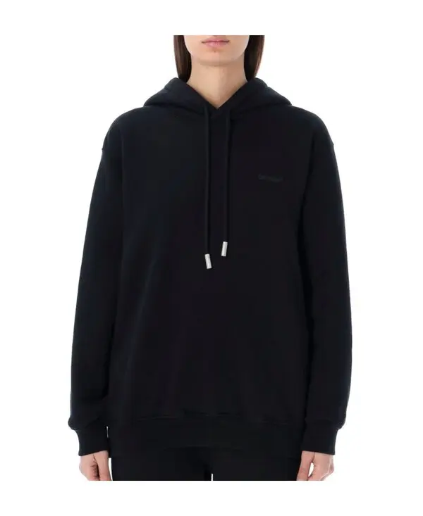 Off-White Diag-print Cotton Hoodie - Black