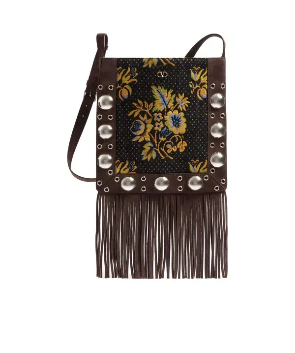 Valentino Garavani Jacquard Fringed Shoulder Bag - Multi-color