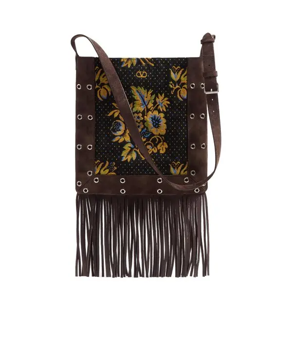 Valentino Garavani Jacquard Fringed Shoulder Bag - Multi-color