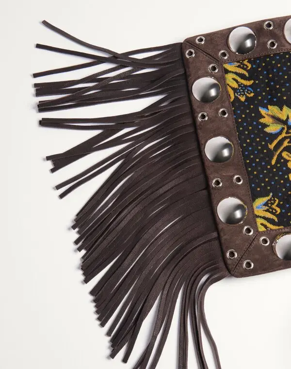 Valentino Garavani Jacquard Fringed Shoulder Bag - Multi-color
